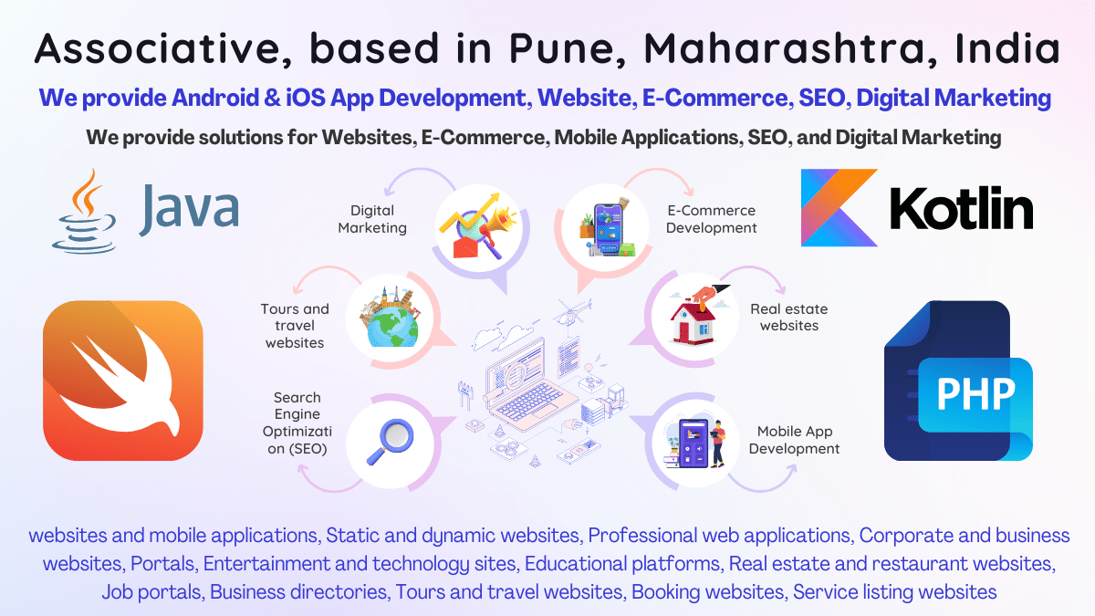 Android & iOS App, Web Application, Website, Digital Marketing