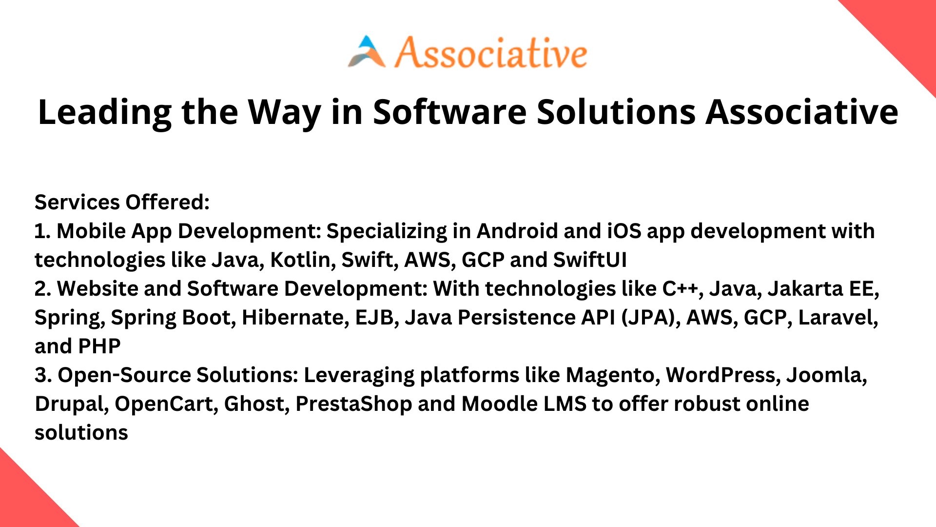 Leading the Way in Software Solutions Associative - Associative