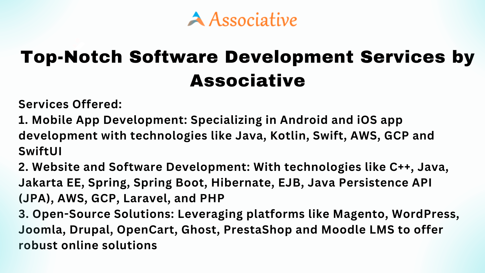 Top-Notch Software Development Services by Associative - Associative
