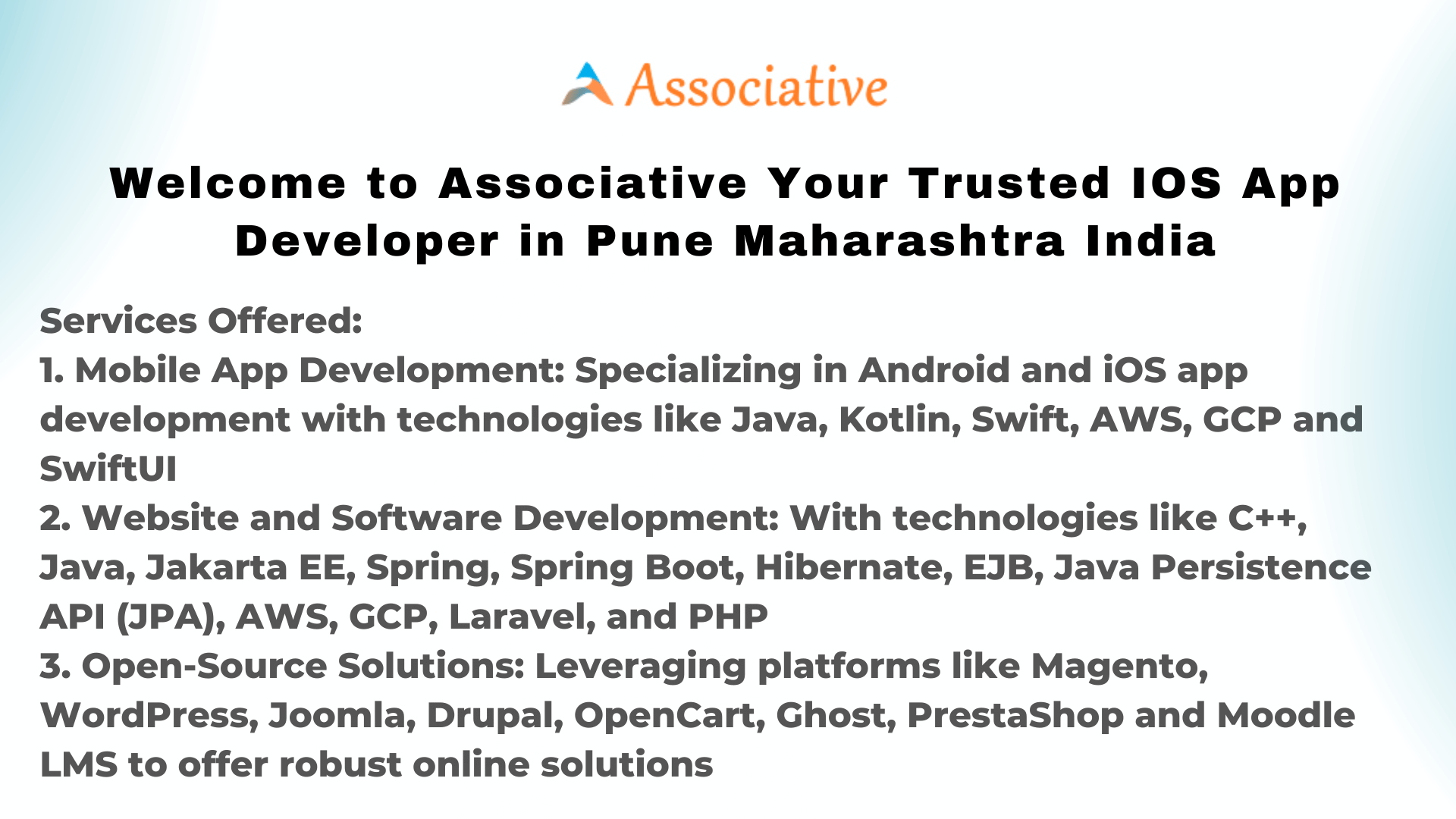 Welcome to Associative Your Trusted iOS App Developer in Pune ...
