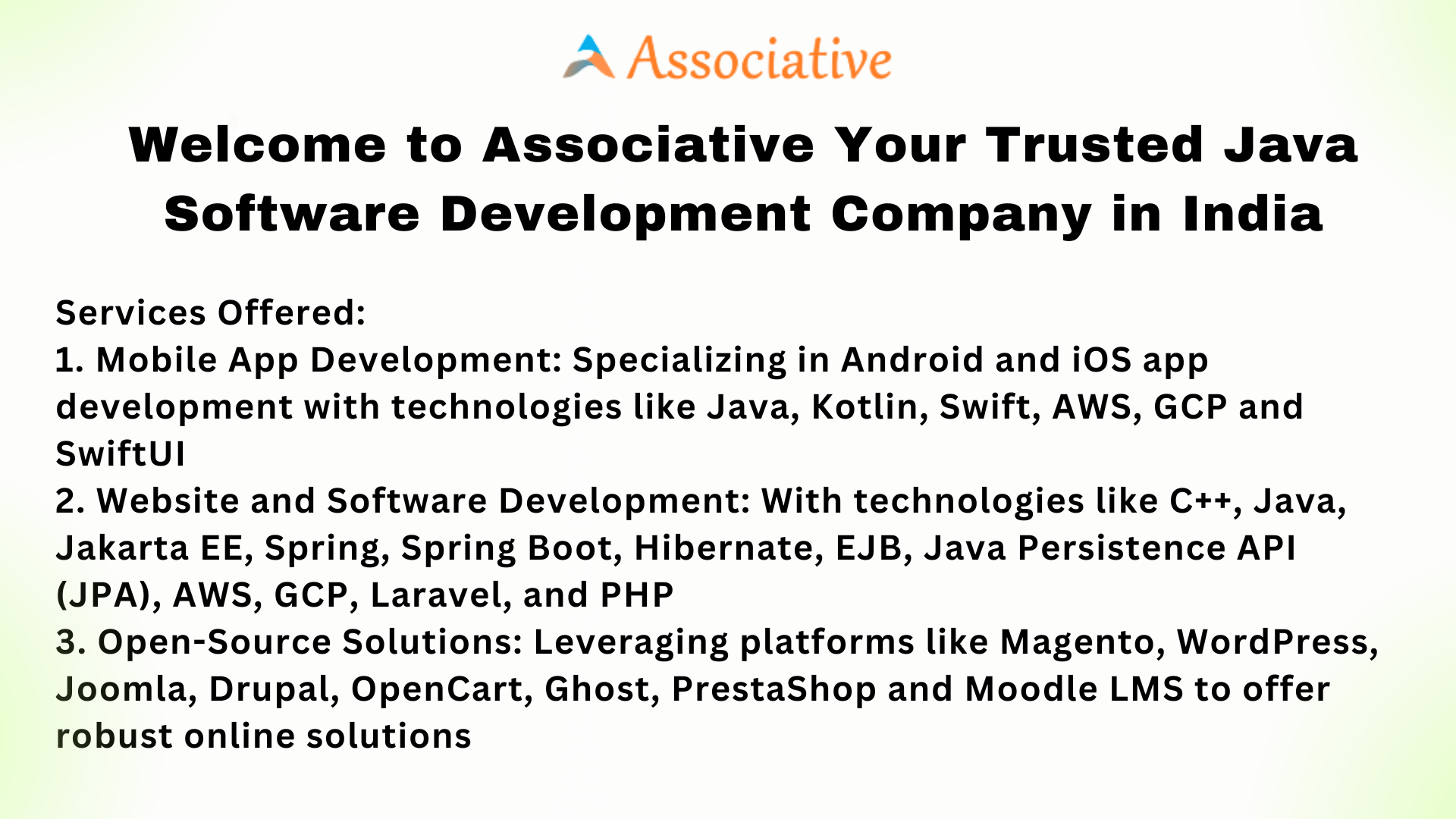 Welcome to Associative Your Trusted Java Software Development Company ... Welcome to Associative Your Trusted Java Software Development Company ...