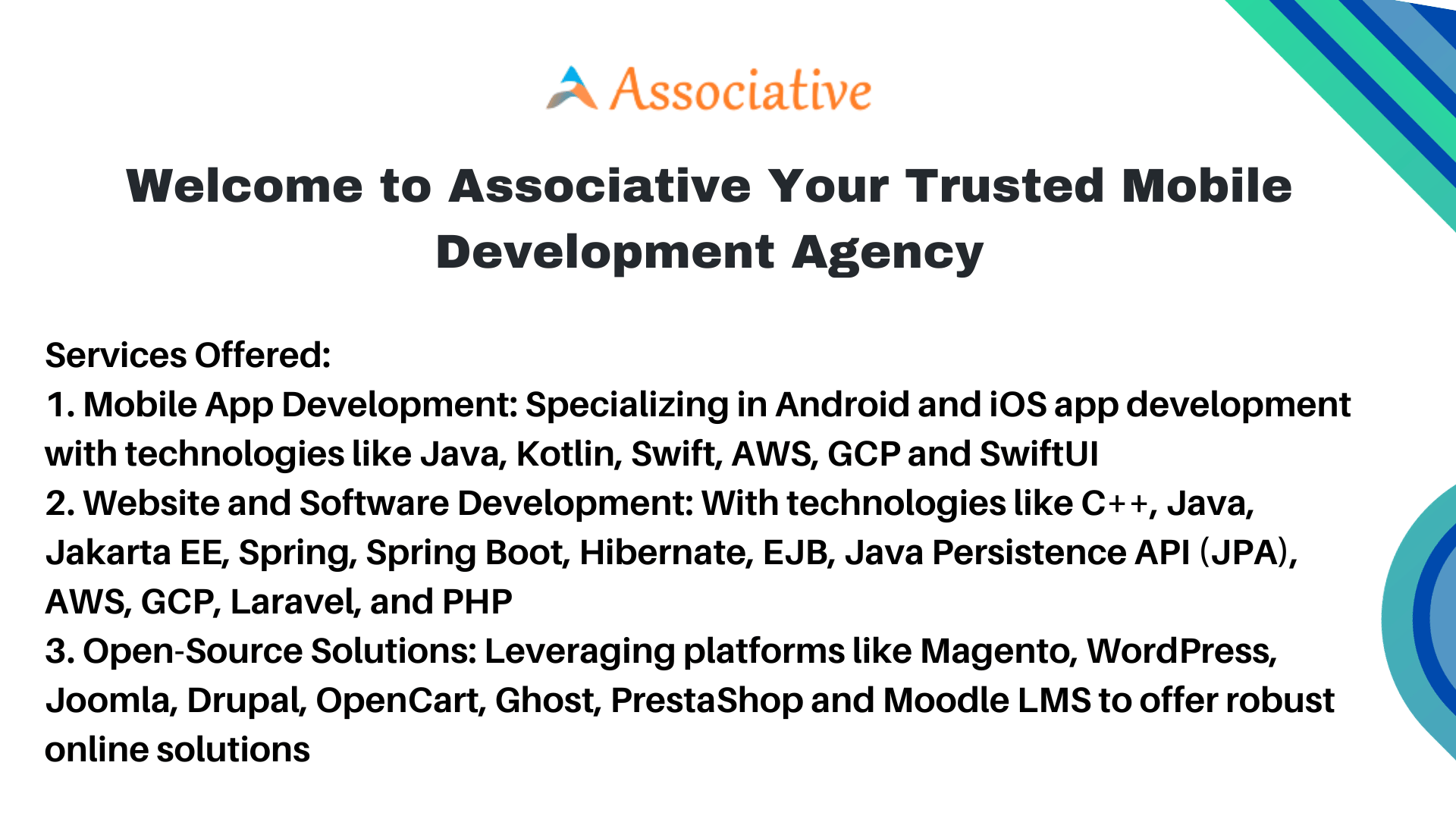 Welcome to Associative Your Trusted Mobile Development Agency - Associative Welcome to Associative Your Trusted Mobile Development Agency - Associative